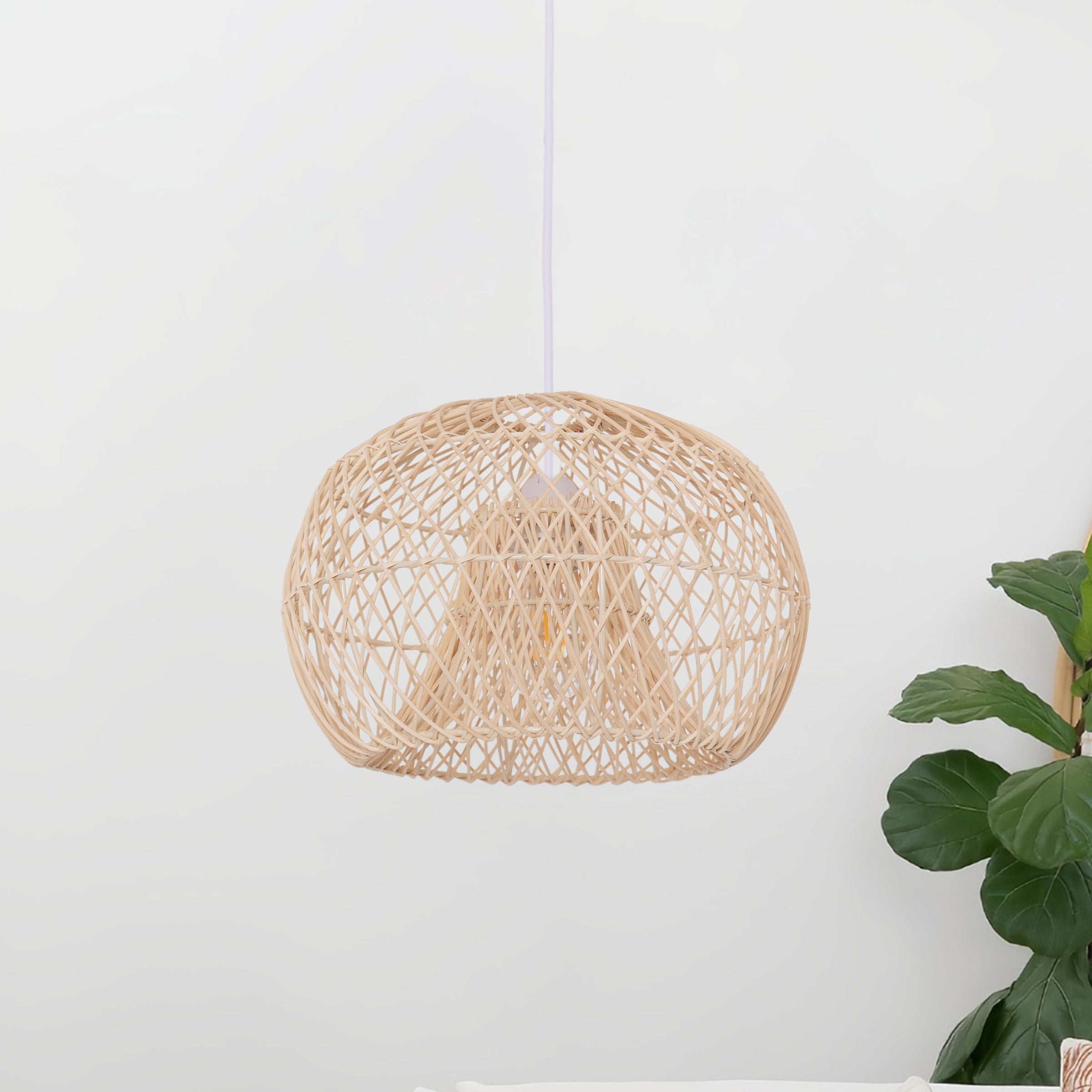 Lightsin SolNest Boho Rattan Hanging Lamp – Living and Home