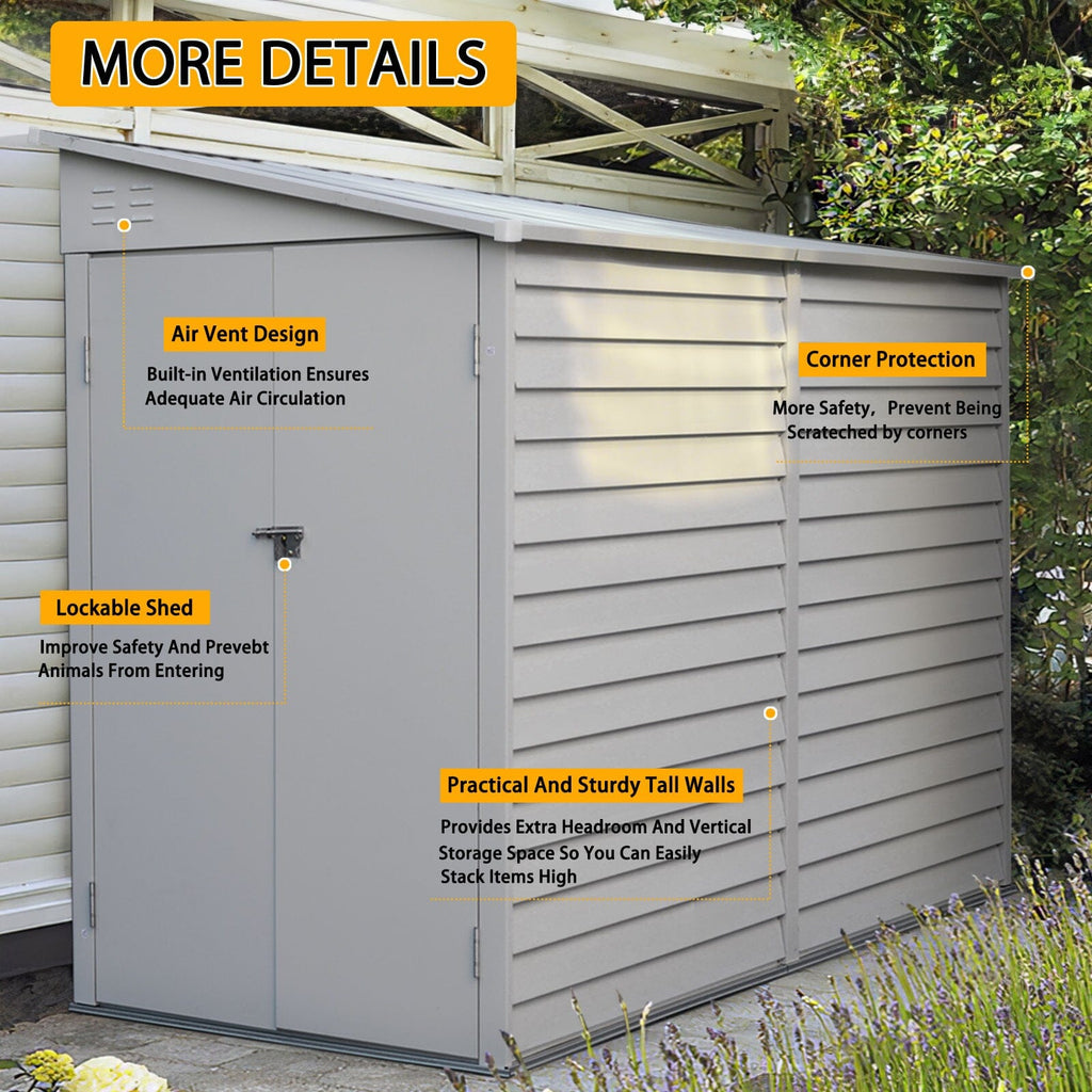 9ft Lockable Steel Garden Bike Storage Shed – Living and Home