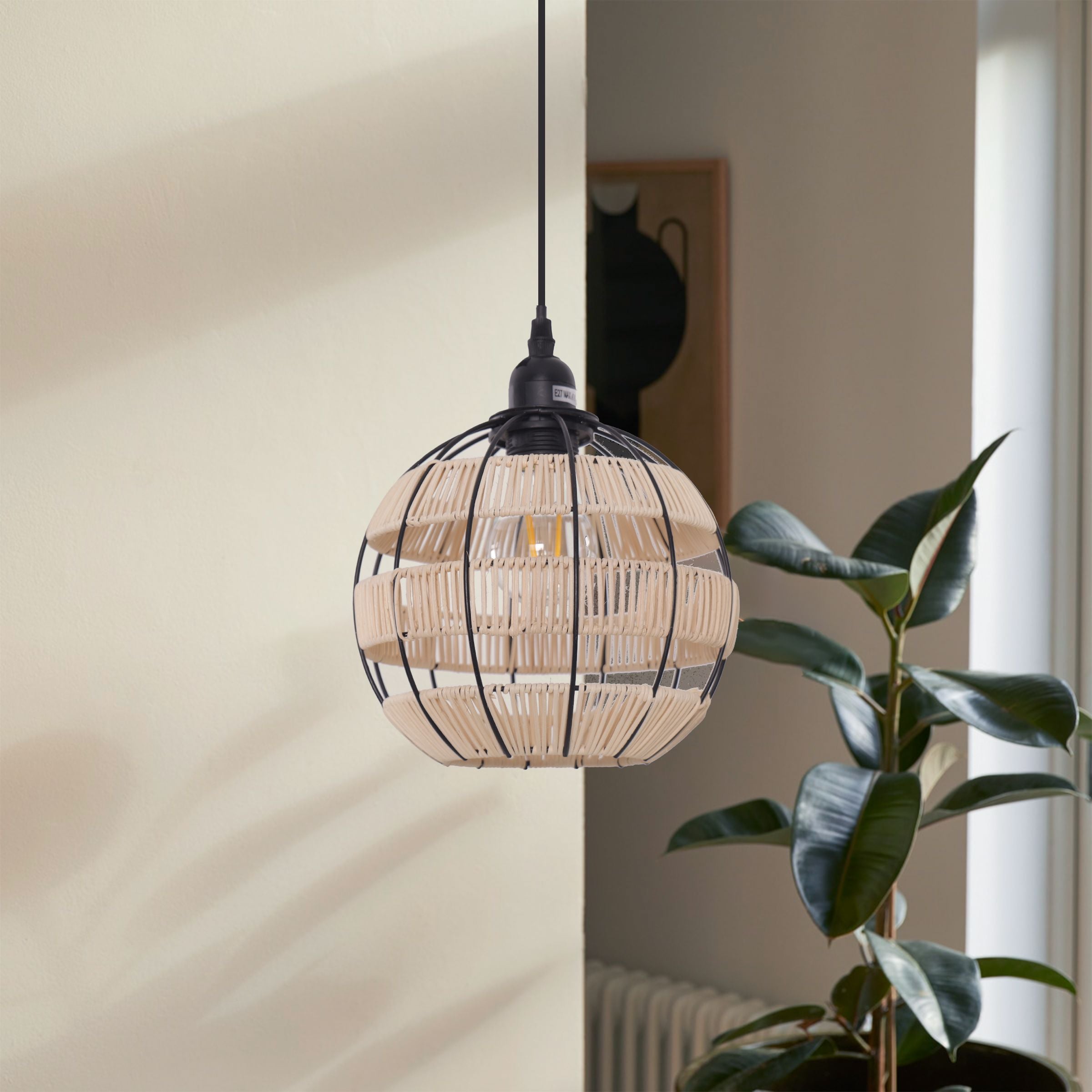 Lightsin Woven Sphere Pendant Light for Cozy Natural Elegance – Living ...