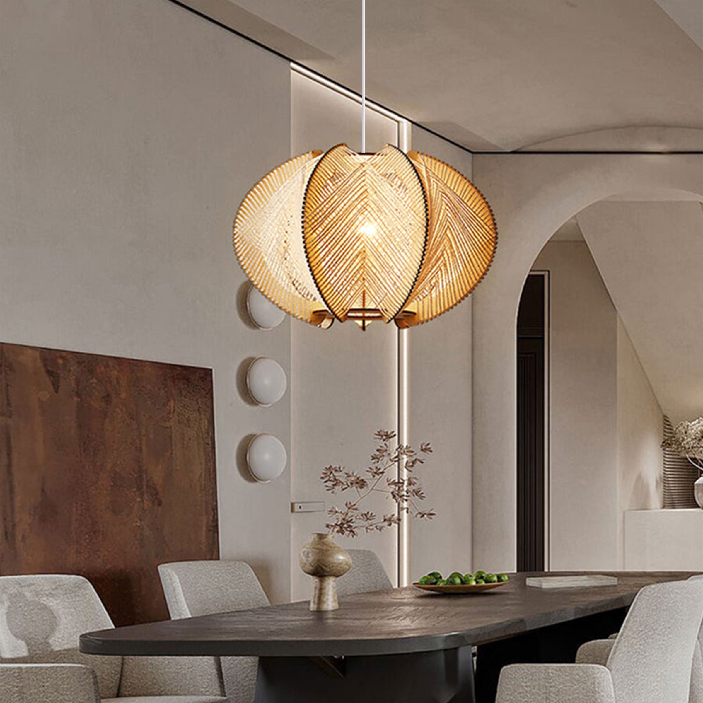 Lightsin Handmade LED Wooden Pendant Light 40/60 Dia – Living and Home
