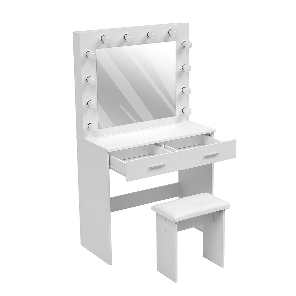 80cm W New Hollywood Dressing Table Set with Large Lighted Mirror ...