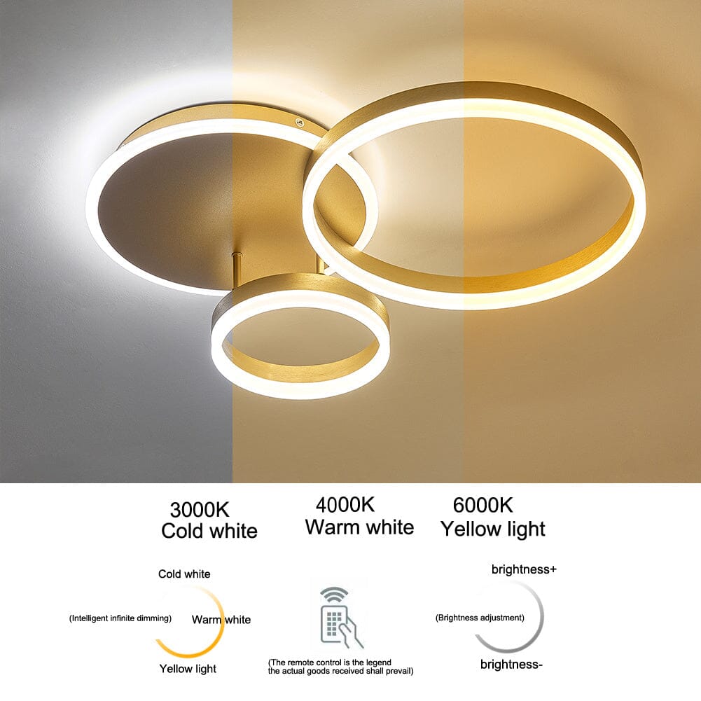 2/3.5 ft Circles Ceiling Light with LED Dimmable/Non-Dimmable – Living ...