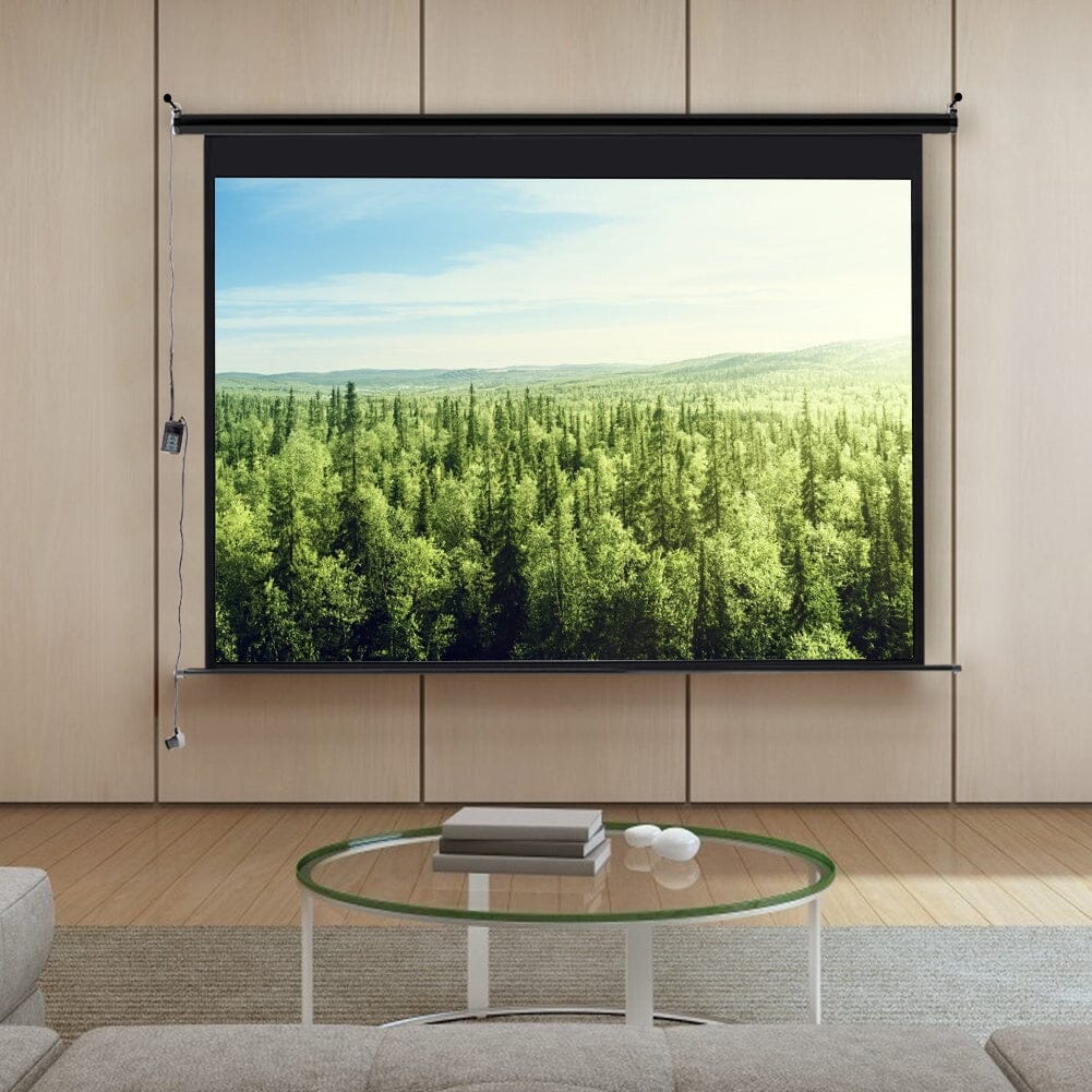 Motorized Electric Projector Screen with Remote Control – Living and Home