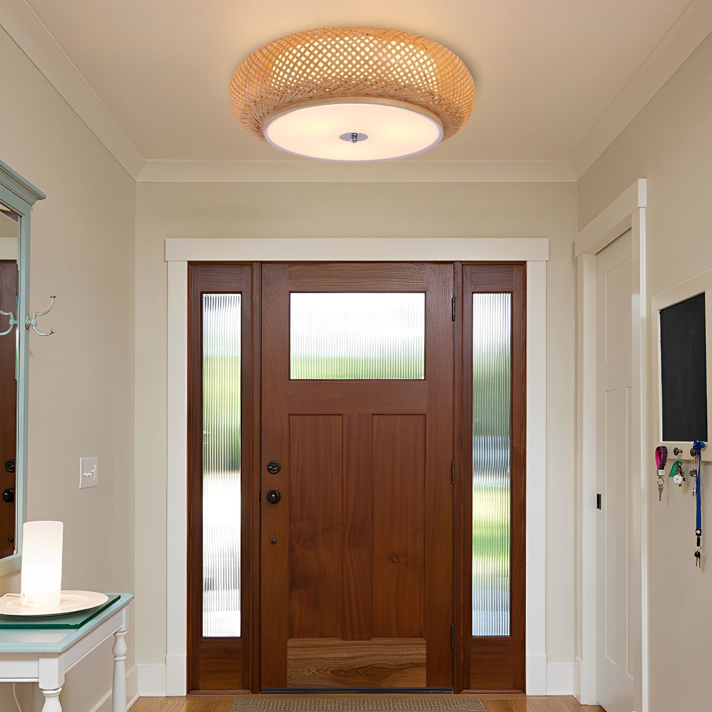 Lutta-Lightsin Handwoven Bamboo Ceiling Light – Zen-Style LED Fixture ...