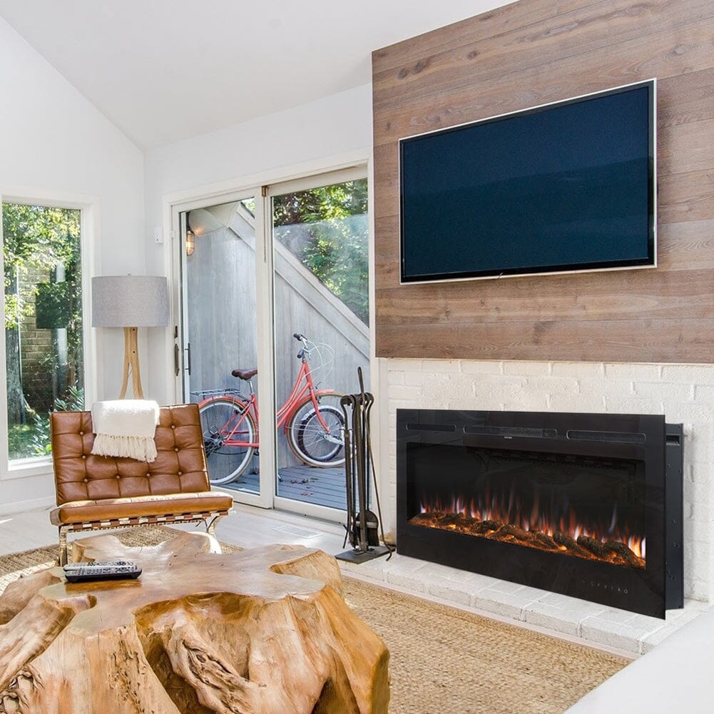 50 Inch Wall Mounted Electric Fireplace Insert Heater 9 Flame Colours ...