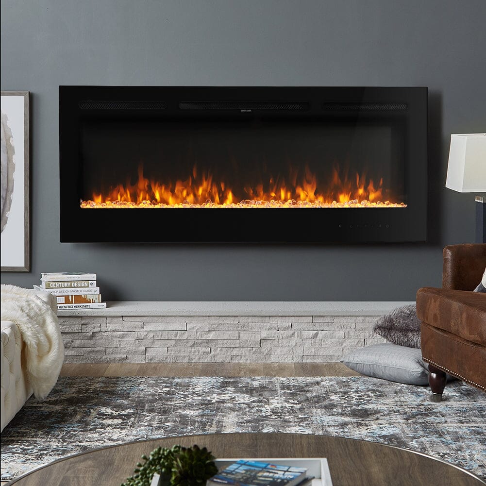 50 Inch Wall Mounted Electric Fireplace Insert Heater 9 Flame Colours ...