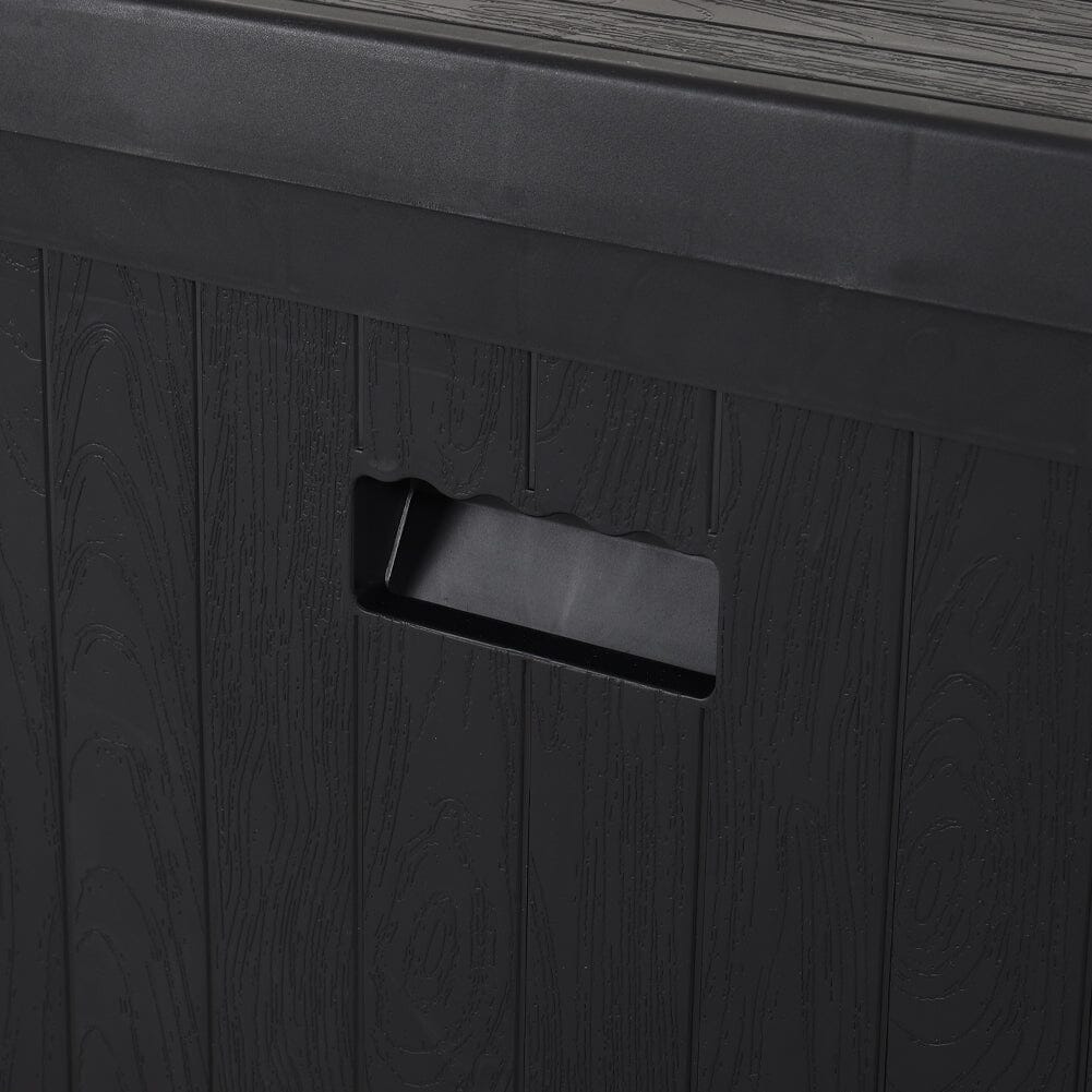 4ft Long Outdoor Black Classic Garden Storage Deck Box – Living and Home