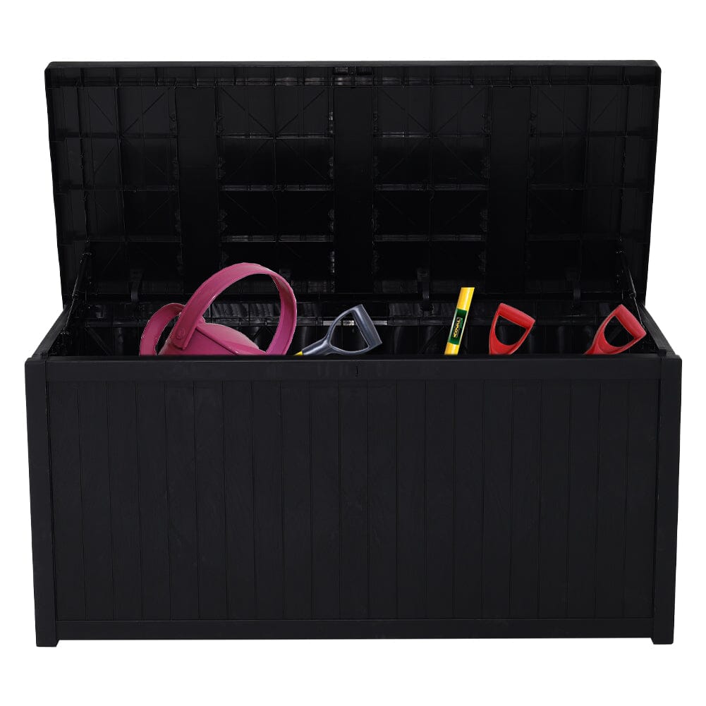 4ft Long Outdoor Black Classic Garden Storage Deck Box – Living and Home