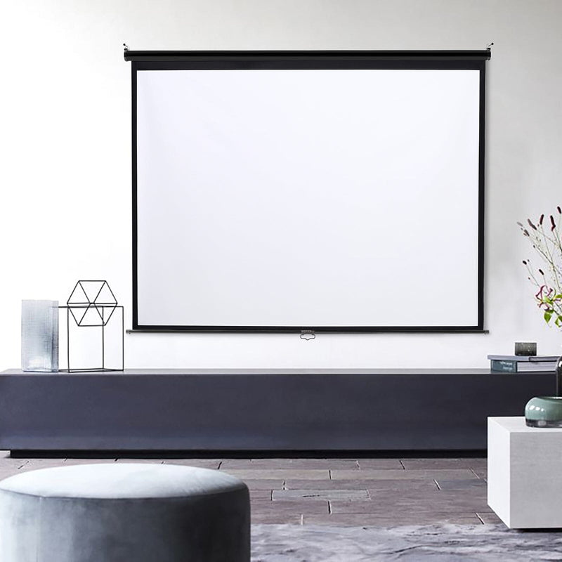 4:3 Projector Screen with Manual Pull Down for Home Theater – Living ...