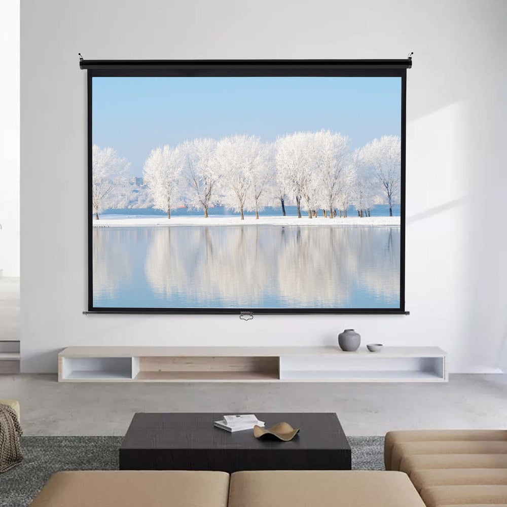 4:3 Projector Screen with Manual Pull Down for Home Theater – Living ...