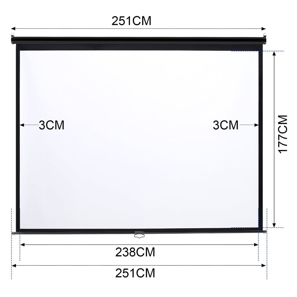 4:3 Projector Screen with Manual Pull Down for Home Theater – Living ...