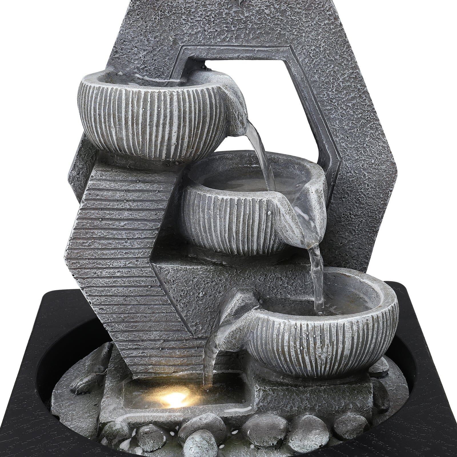LED Light Cascade Tabletop Fountain Relaxing Water Feature for Relaxat ...