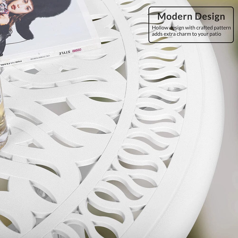 Garden Bistro Table Round Hollow Table with Parasol Hole – Living and Home