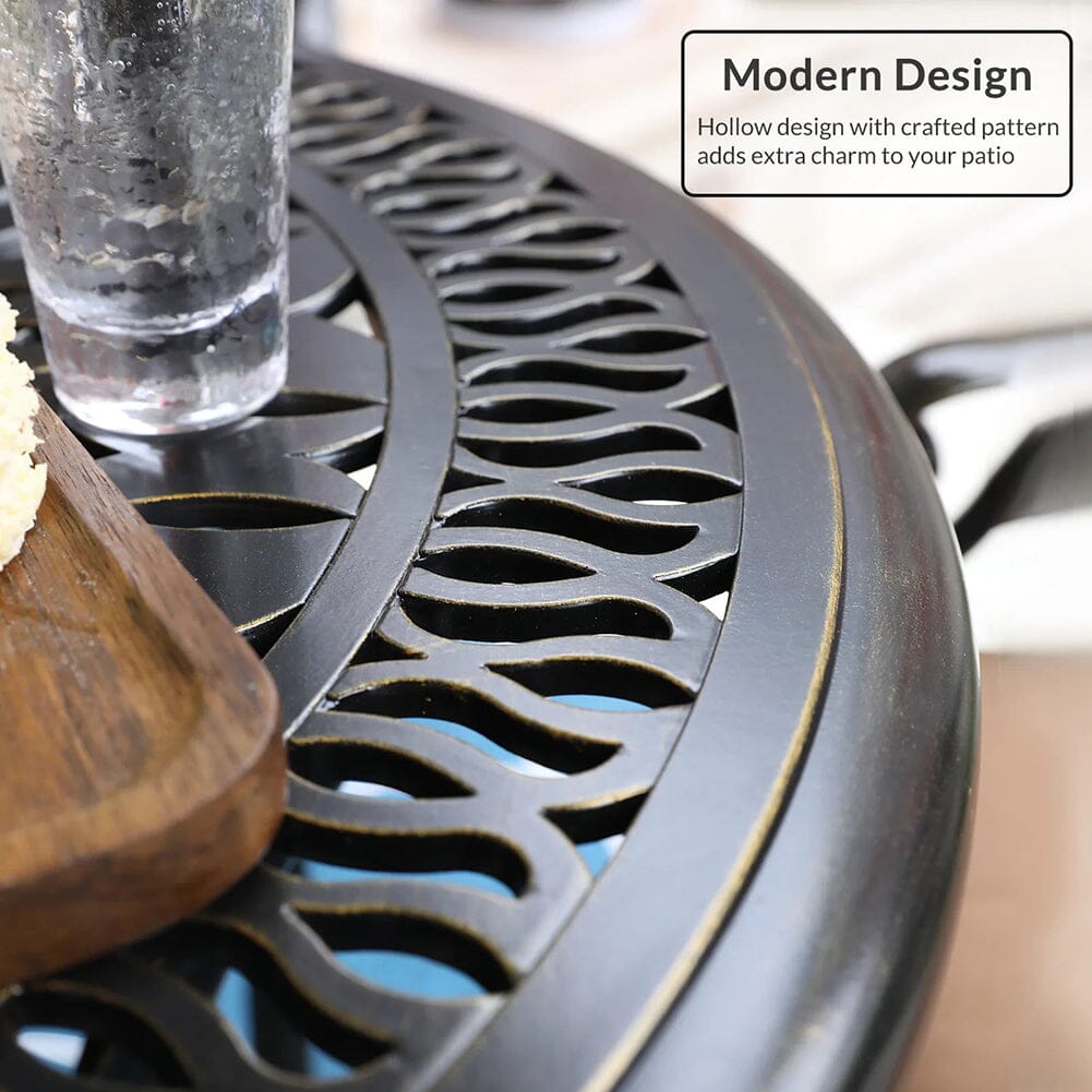 Garden Bistro Table Round Hollow Table with Parasol Hole – Living and Home