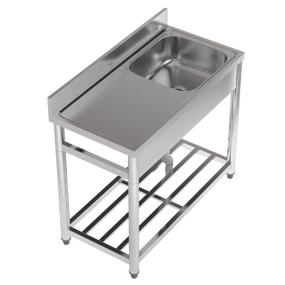 Stainless Steel One Compartment Commercial Sink with Left Drainboard ...