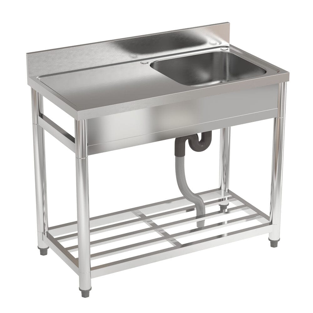 Stainless Steel One Compartment Commercial Sink with Left Drainboard ...