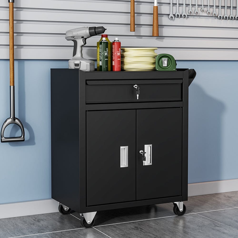 Lockable Rolling Tool Storage Cabinet – Living and Home