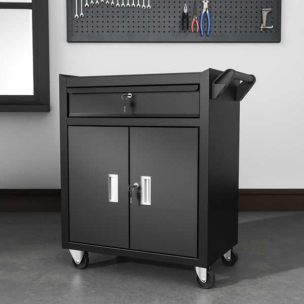Lockable Rolling Tool Storage Cabinet – Living and Home