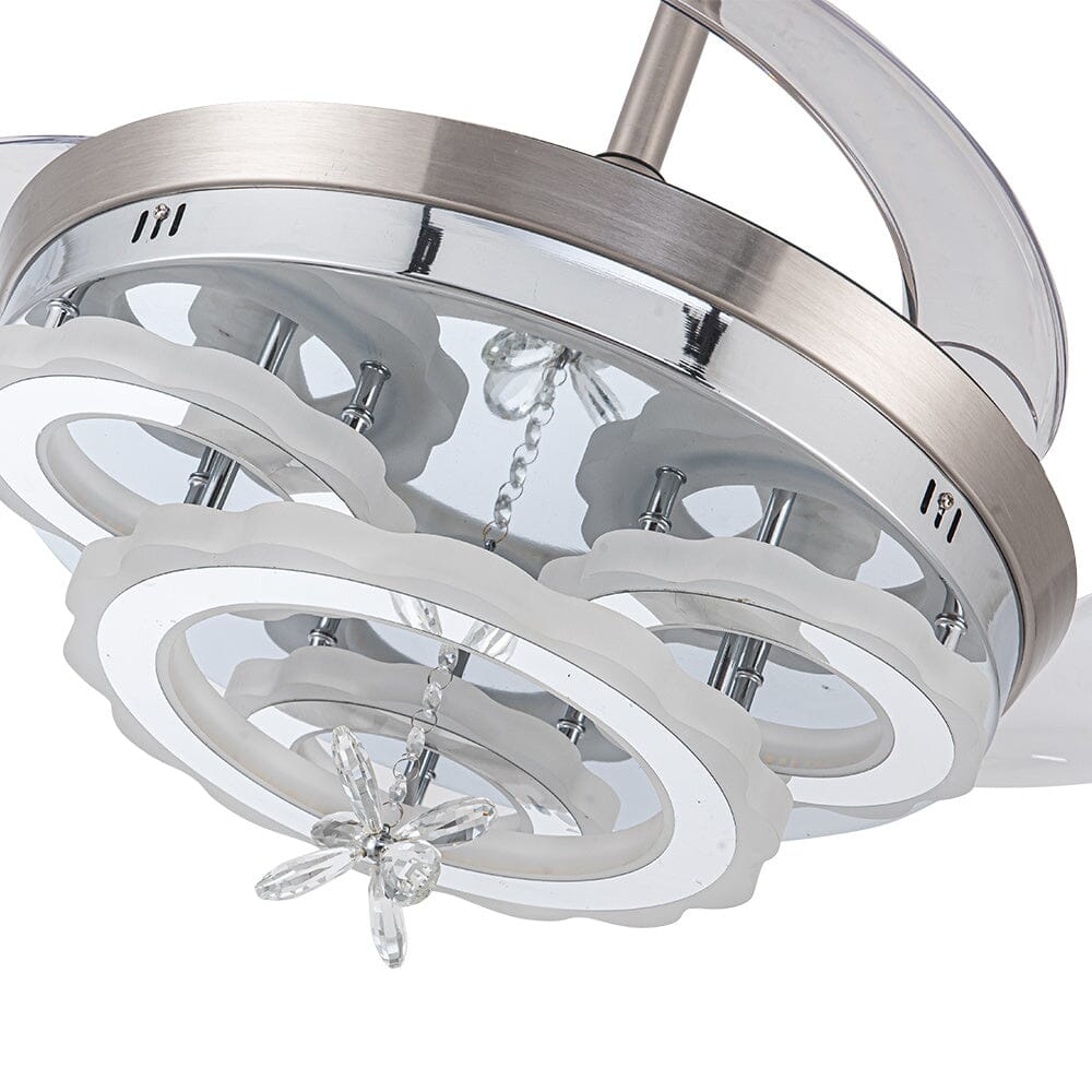 3 Light Changing Acrylic Ceiling Fan 60W for Bedroom Living Room ...