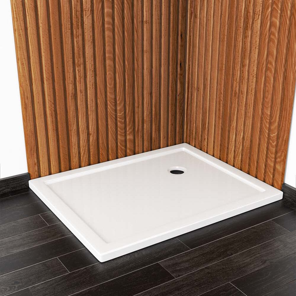 2ft/3ft White Acrylic Shower Tray with Drain – Living and Home