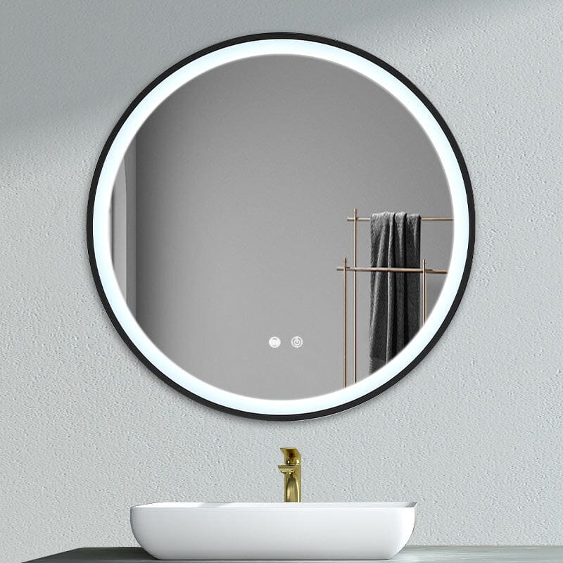 Round Metal Framed LED Wall Mirror – Living and Home