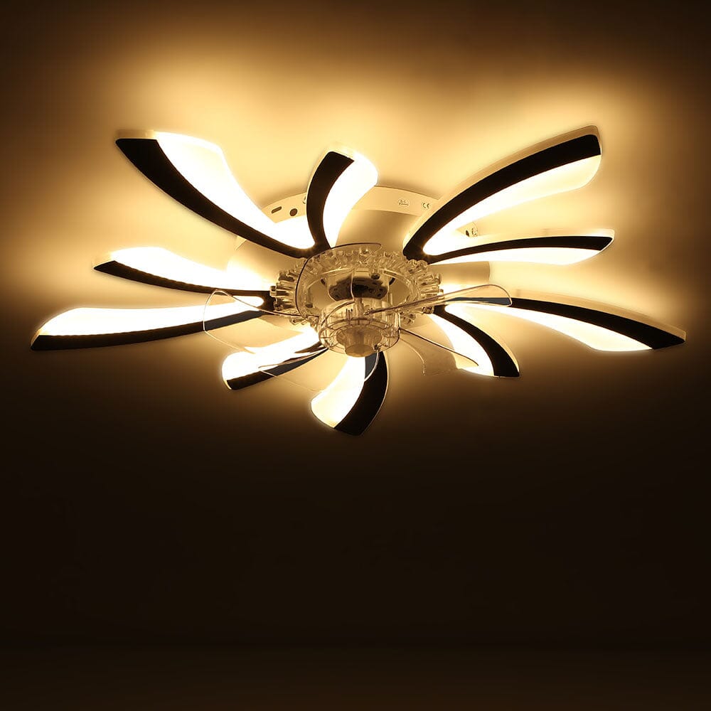 78cm Dia. Acrylic Creative Ceiling Fan with LED Lights – Living and Home