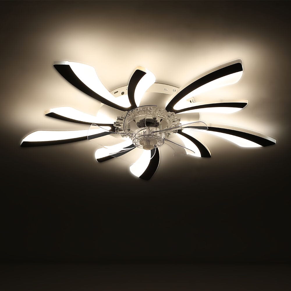 78cm Dia. Acrylic Creative Ceiling Fan with LED Lights – Living and Home