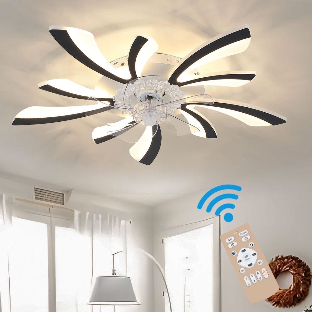 78cm Dia. Acrylic Creative Ceiling Fan with LED Lights – Living and Home