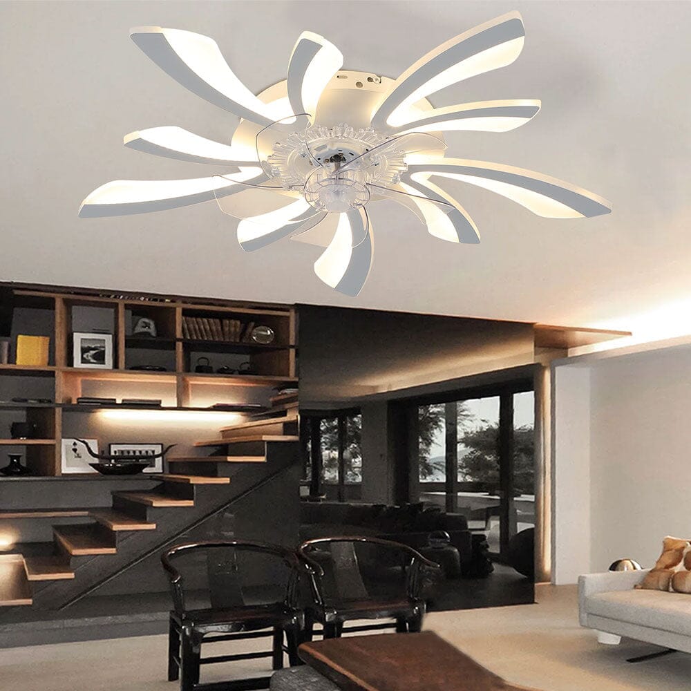78cm Dia. Acrylic Creative Ceiling Fan with LED Lights – Living and Home