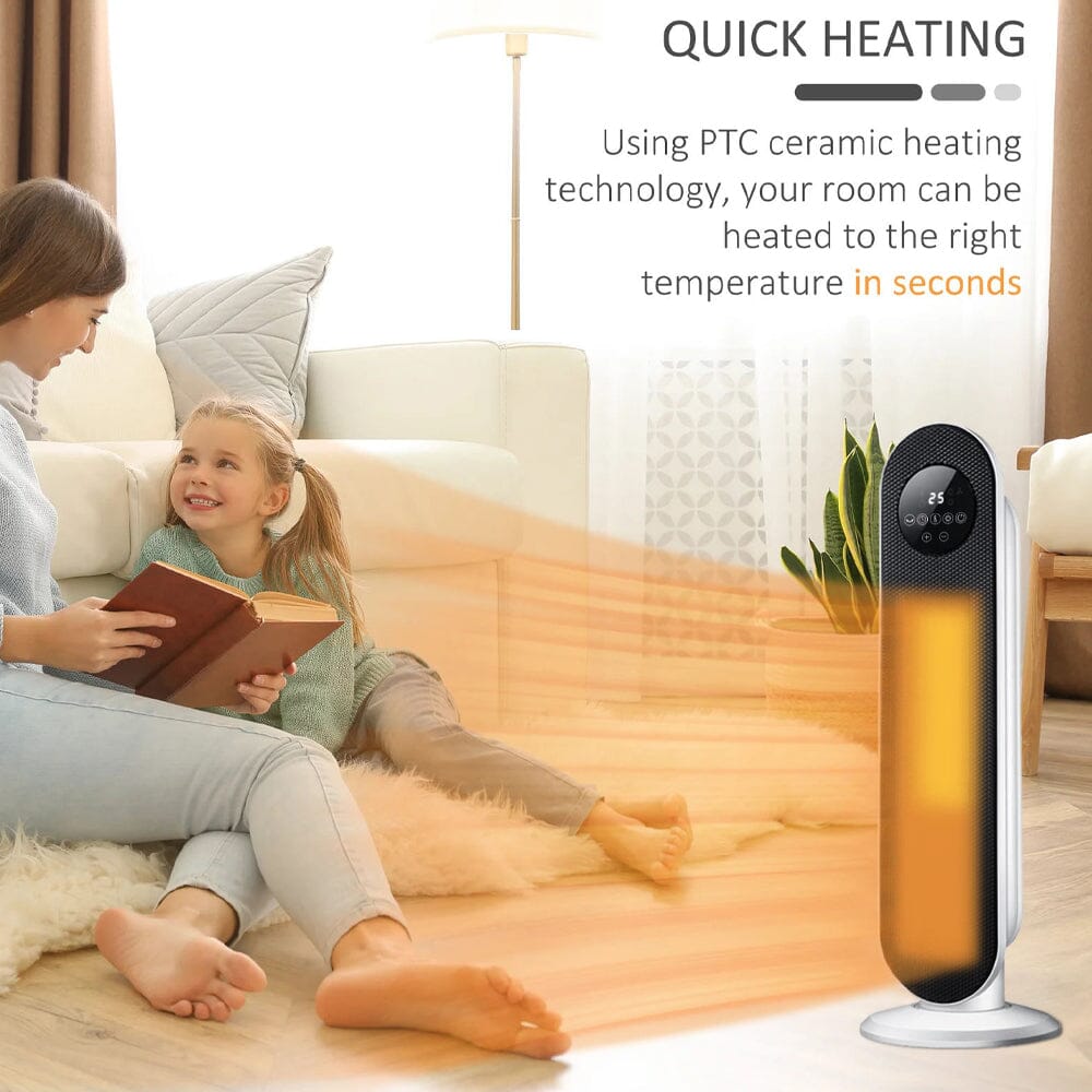 2ft H White Digital PTC Ceramic Heater with Remote Control – Living and ...