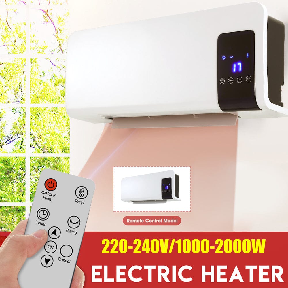 Wall Mounted White Electric Heater with Remote Control – Living and Home