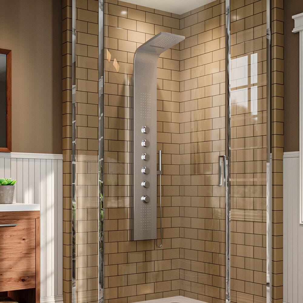 Bathroom Silver Stainless Steel Shower Tower Panel – Living and Home