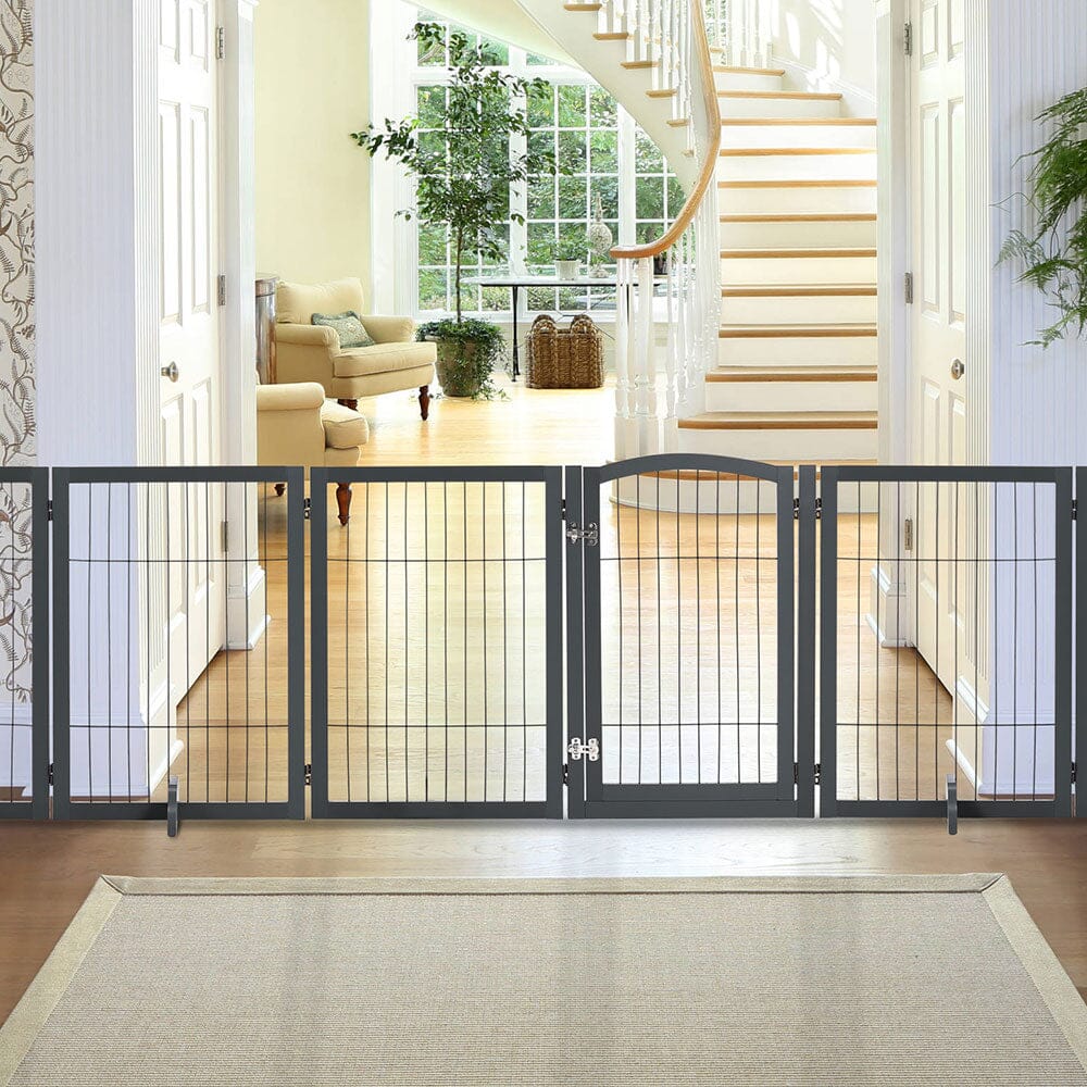 80cm Height Freestanding Wooden Pet Playpen 4-Panel – Living and Home