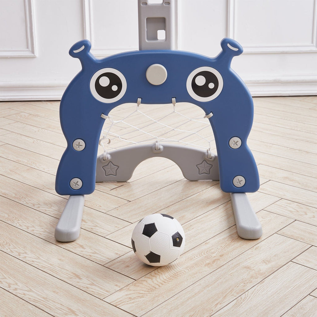 2-in-1 Adjustable Kids Basketball Hoop with Football Goal – Living and Home