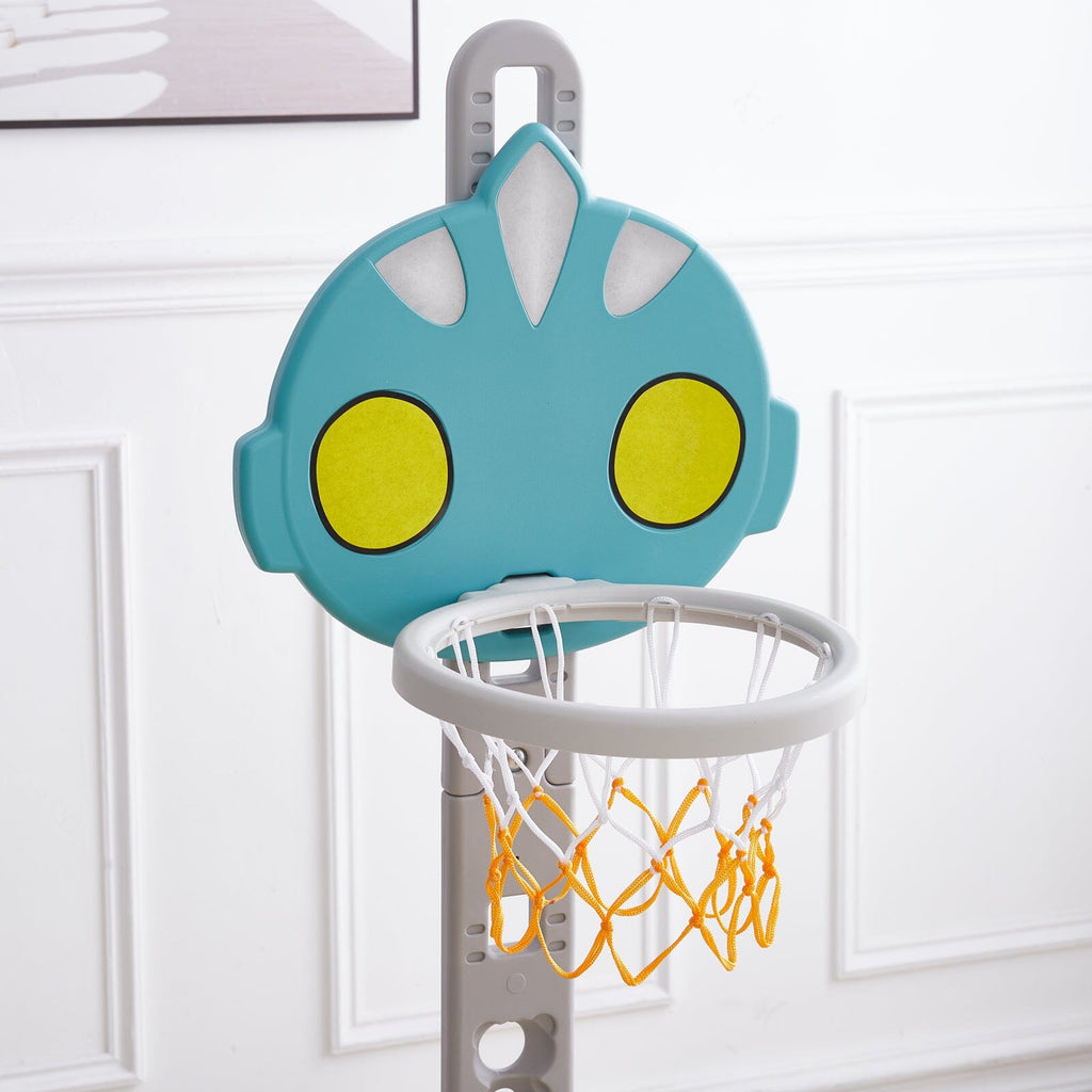 2-in-1 Adjustable Kids Basketball Hoop with Football Goal – Living and Home