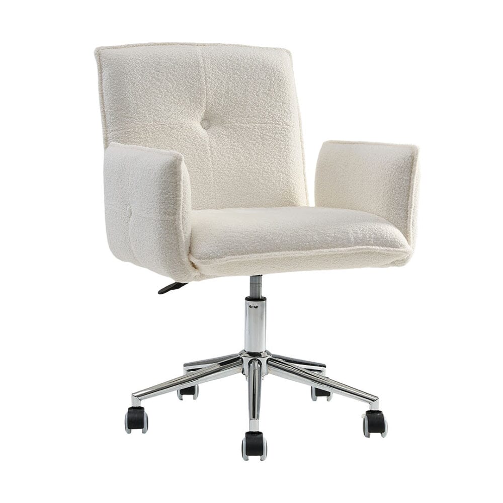 Plush Velvet Executive Office Chair in Beige – Living and Home