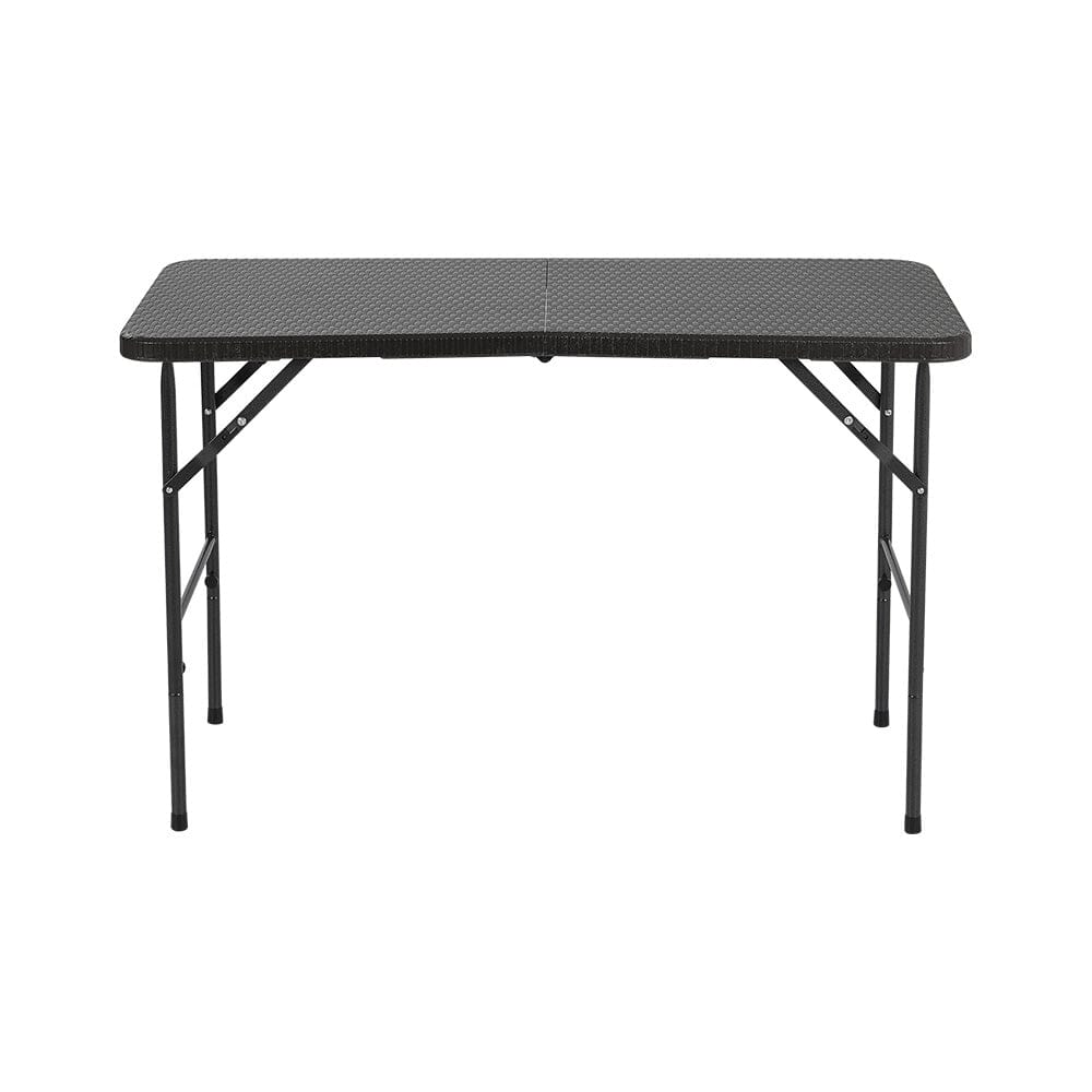 3ft W Rectangular Black Folding Table Rattan Plastic for Outdoor ...