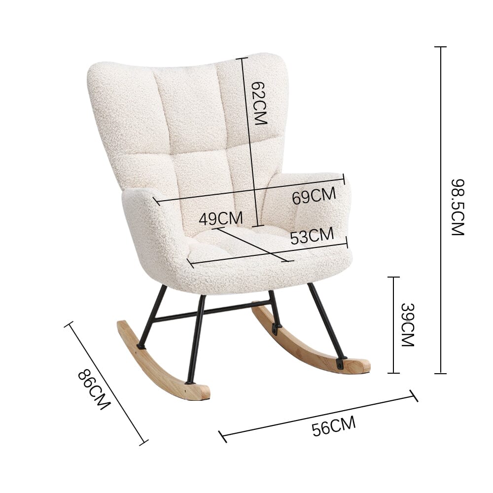 3ft Patchwork Upholstered Rocking Chair with Wooden Skates – Living and ...