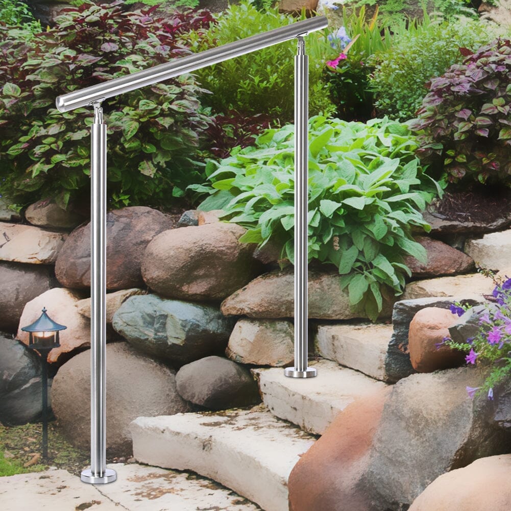 150cm Wide Silver Floor Mount Stainless Steel Handrail for Slopes and ...