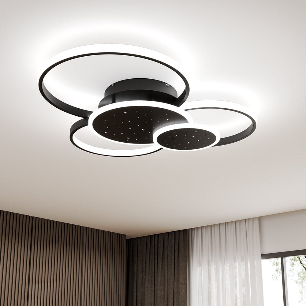 115W Modern 5 Rings LED Ceiling Light White Light – Living and Home