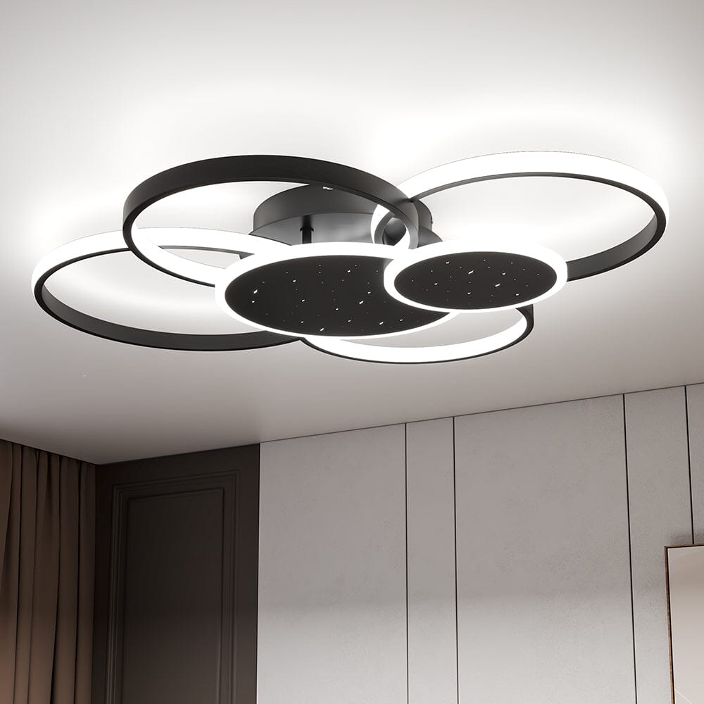 115W Modern 5 Rings LED Ceiling Light White Light – Living and Home