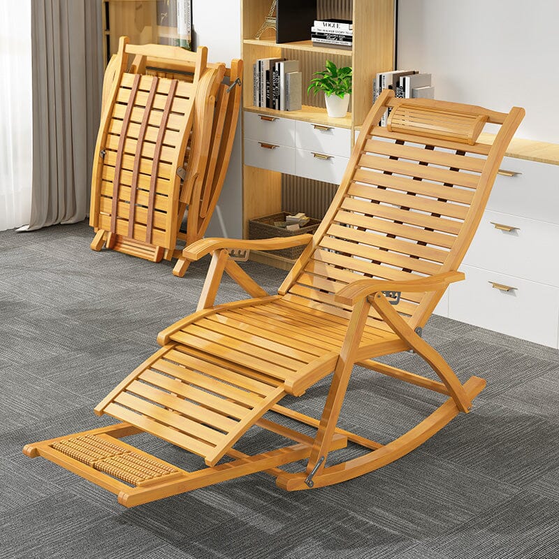 Bamboo Rocking Chair Foldable Recliner – Living and Home