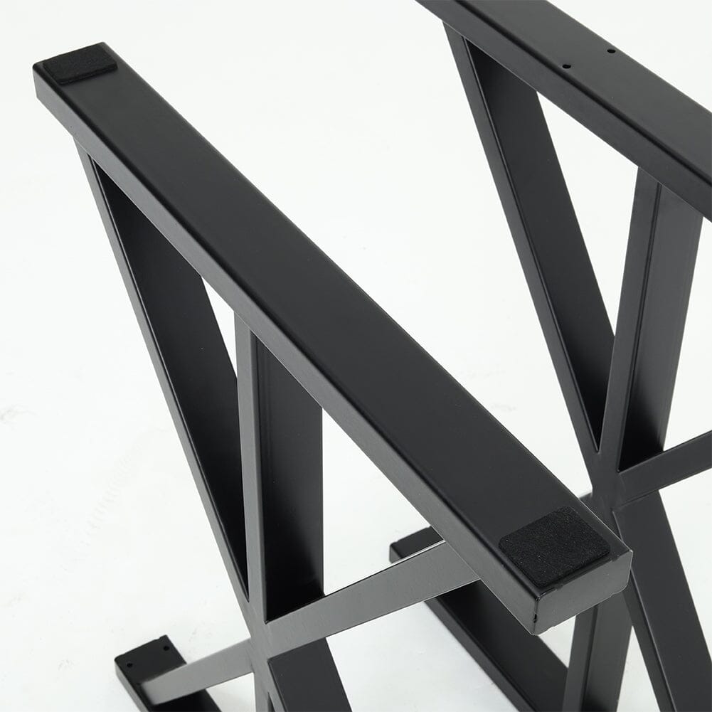 2 Pieces Black Metal Table Legs Heavy Duty Industrial Table Legs ...