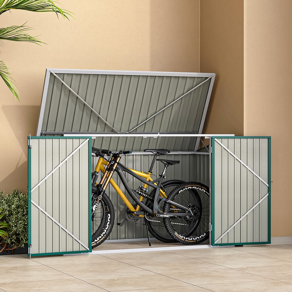 7ft Steel Bike Shed Lockable Garden Storage Shed – Living and Home