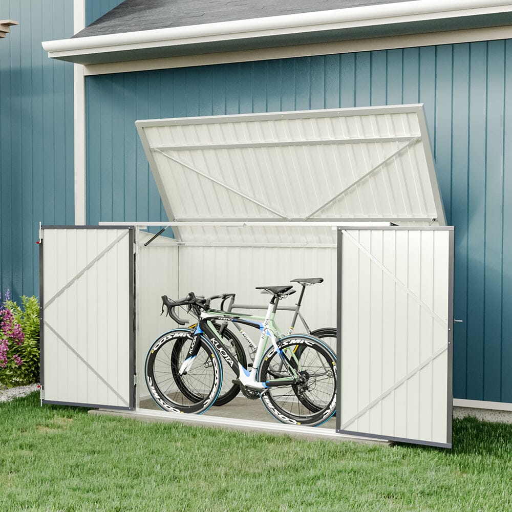 7ft Steel Bike Shed Lockable Garden Storage Shed – Living and Home