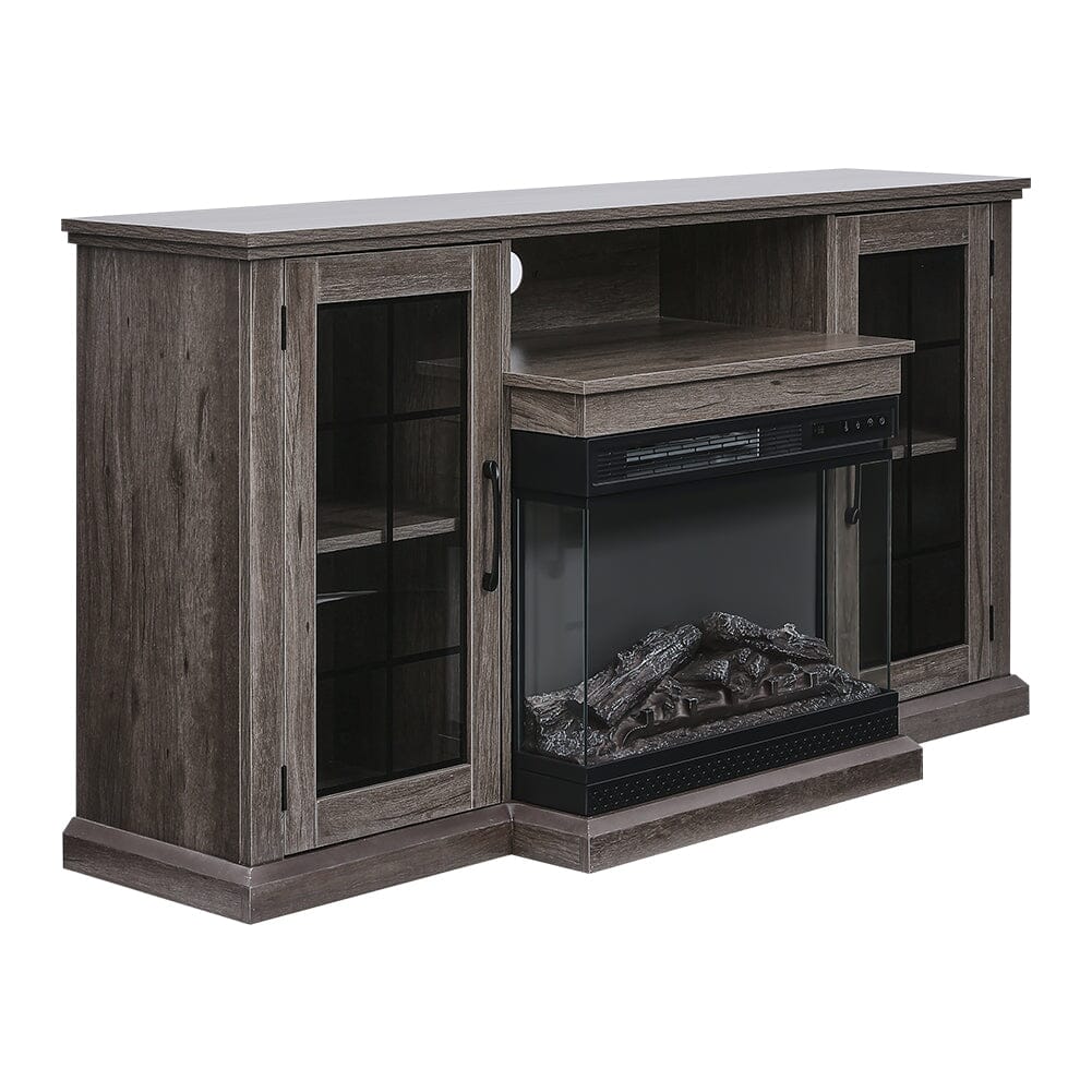 Smallbee 5ft Freestanding Fireplaces 3-Sided Electric Fireplace Rustic ...