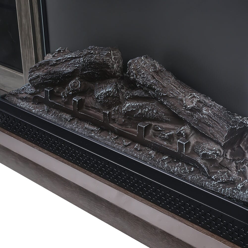 Smallbee 5ft Freestanding Fireplaces 3-Sided Electric Fireplace Rustic ...