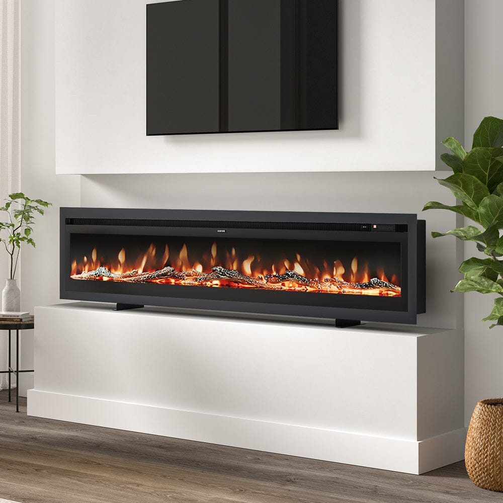 100 Inch Electric Fireplace with Remote 12 Flame Colours 1800W – Living ...