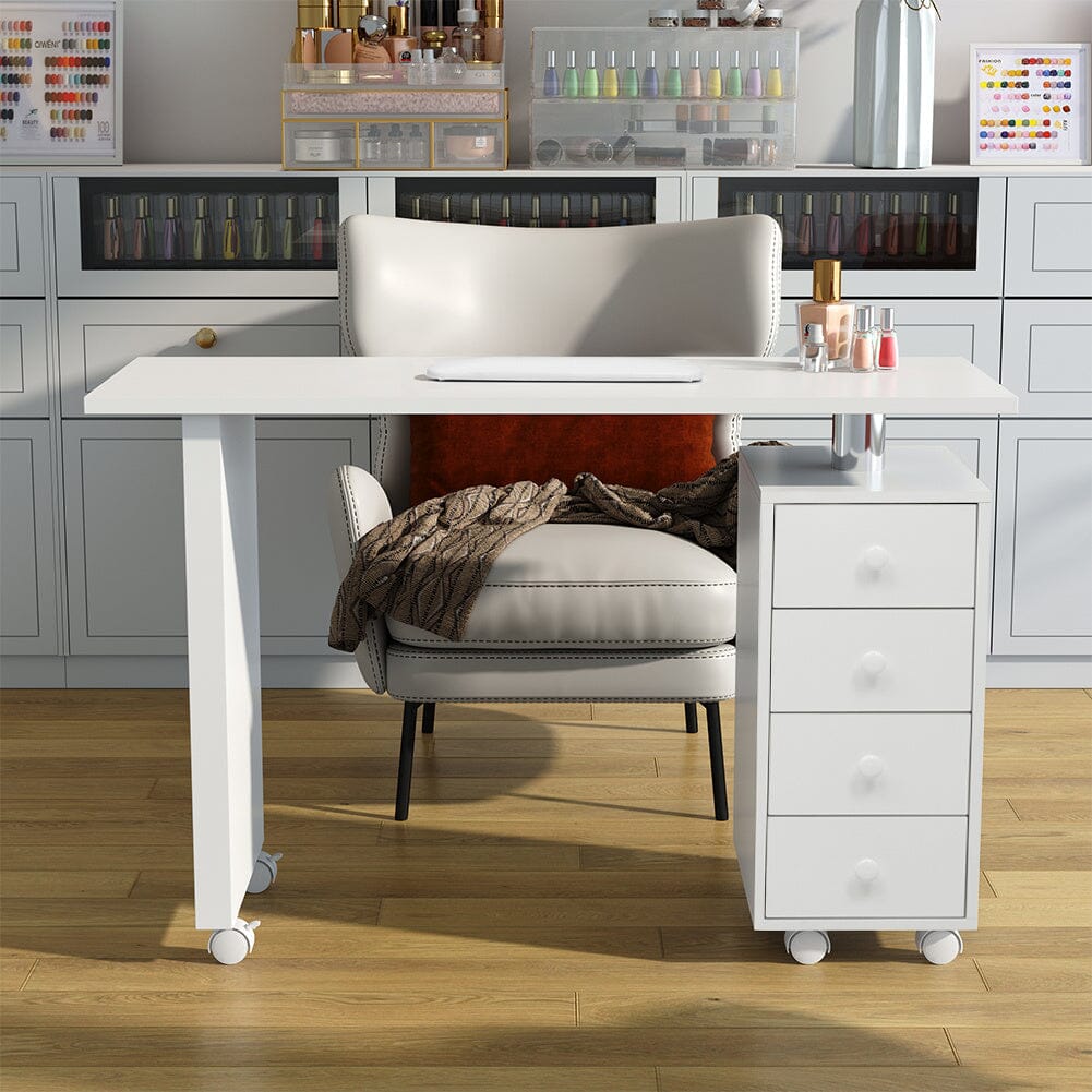 Professional Manicure Table Beauty Salon Nail Station with on Wheels 4 ...