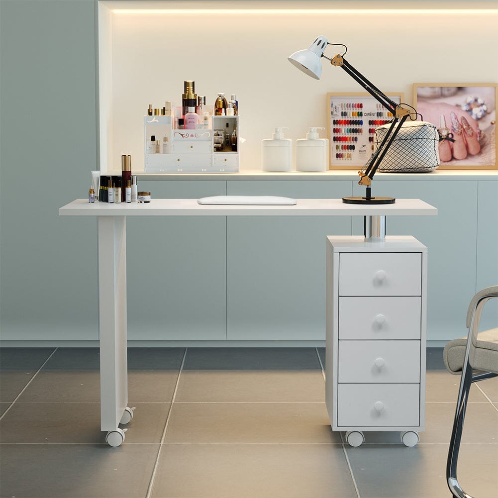 Professional Manicure Table Beauty Salon Nail Station with on Wheels 4 ...